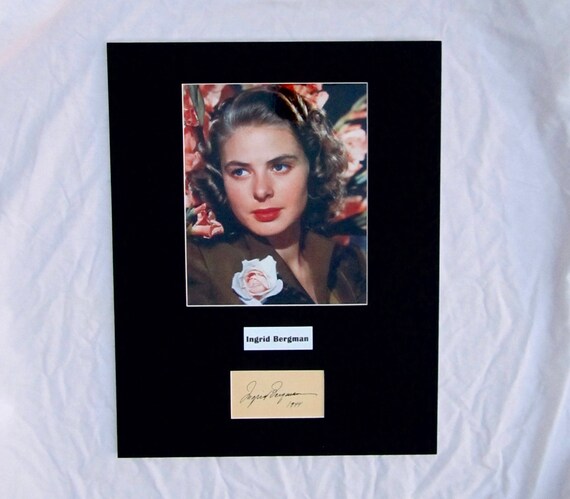 LARGE vintage Ingrid Bergman Autograph Autographed Signed | Etsy