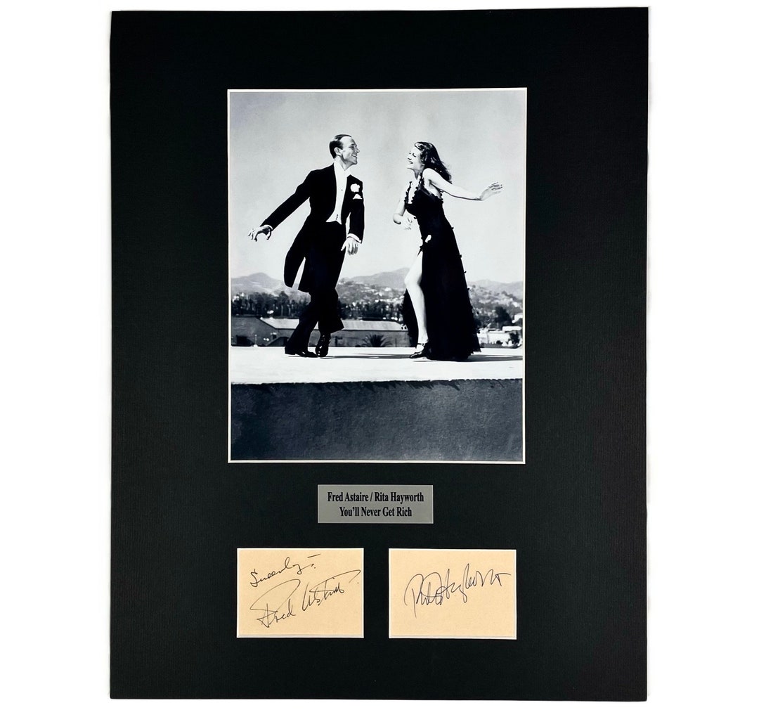 LARGE Vintage Fred Astaire Rita Hayworth Autograph Autographed Signed ...