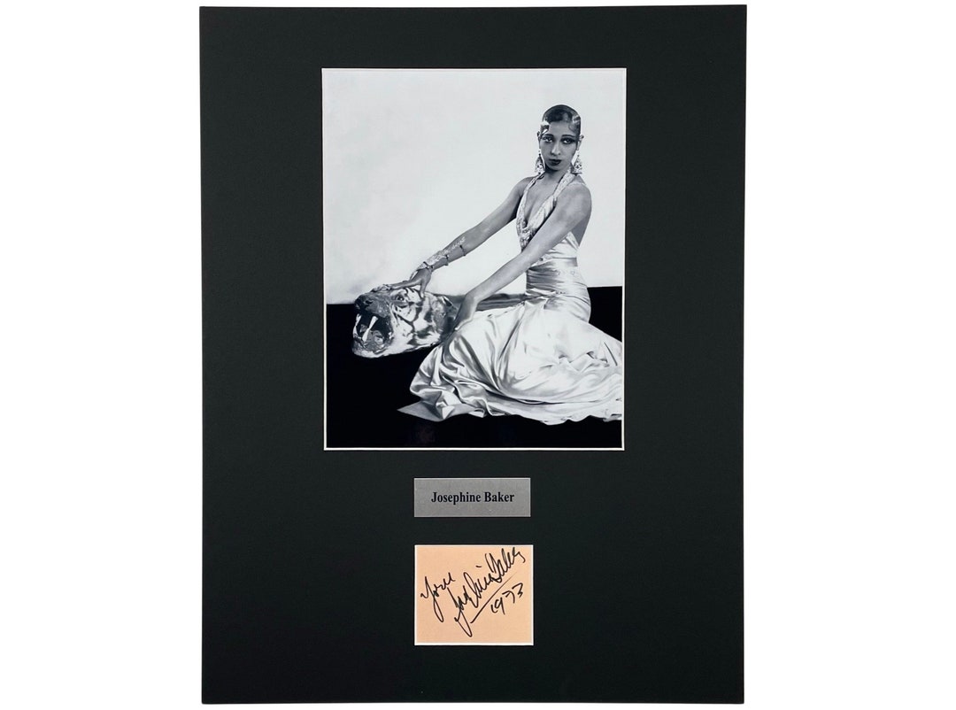 LARGE Vintage Josephine Baker Autograph Autographed Signed Art ...