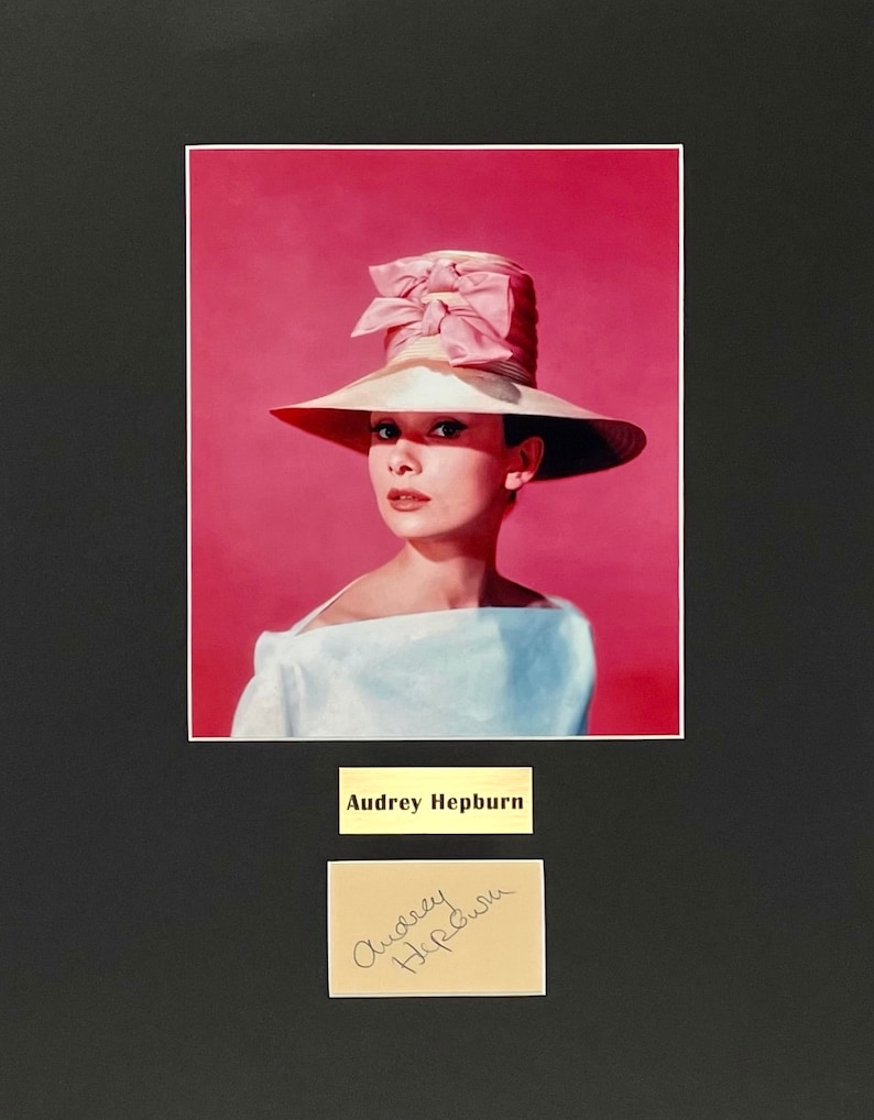 LARGE Vintage Audrey Hepburn Autograph Autographed Signed Display Art ...