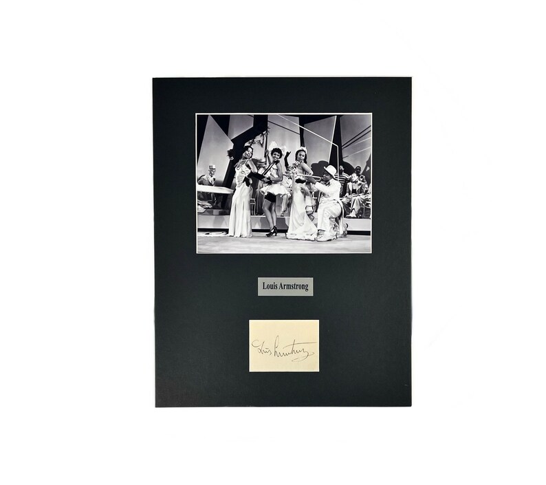 Vintage Louis Armstrong Autograph Autographed Signed Display Art Piece ...