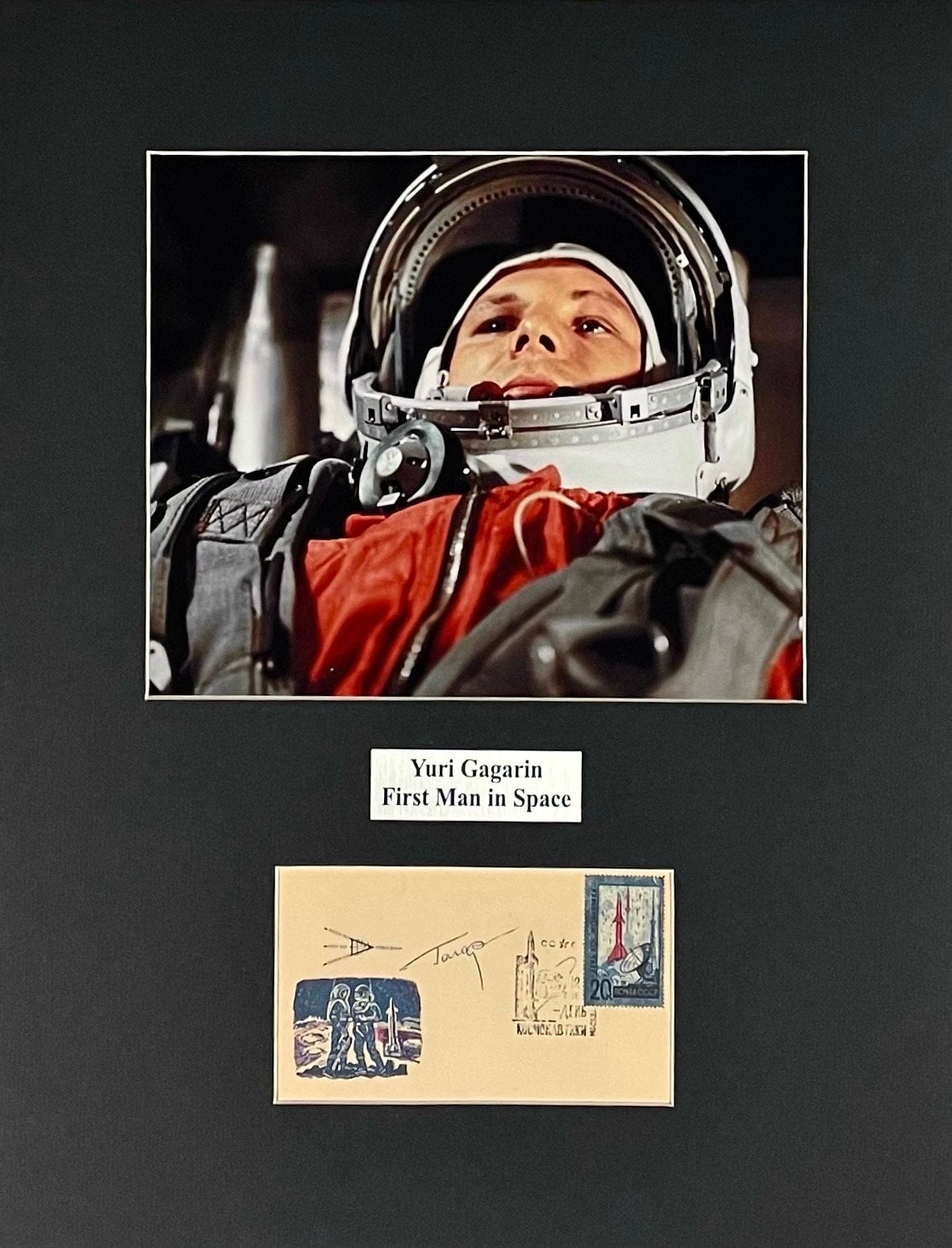 LARGE Vintage Yuri Gagarin Autograph Autographed Signed Art - Etsy