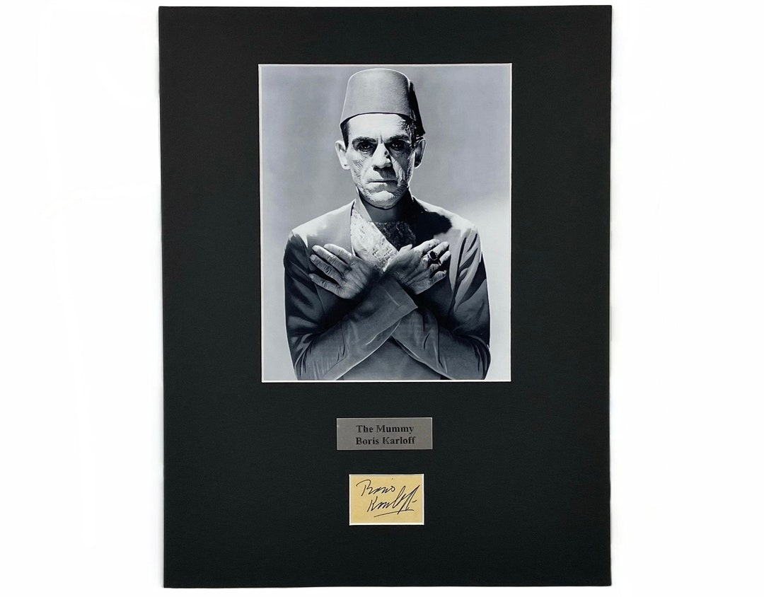 LARGE Vintage Boris Karloff the Mummy Autograph Autographed Signed ...