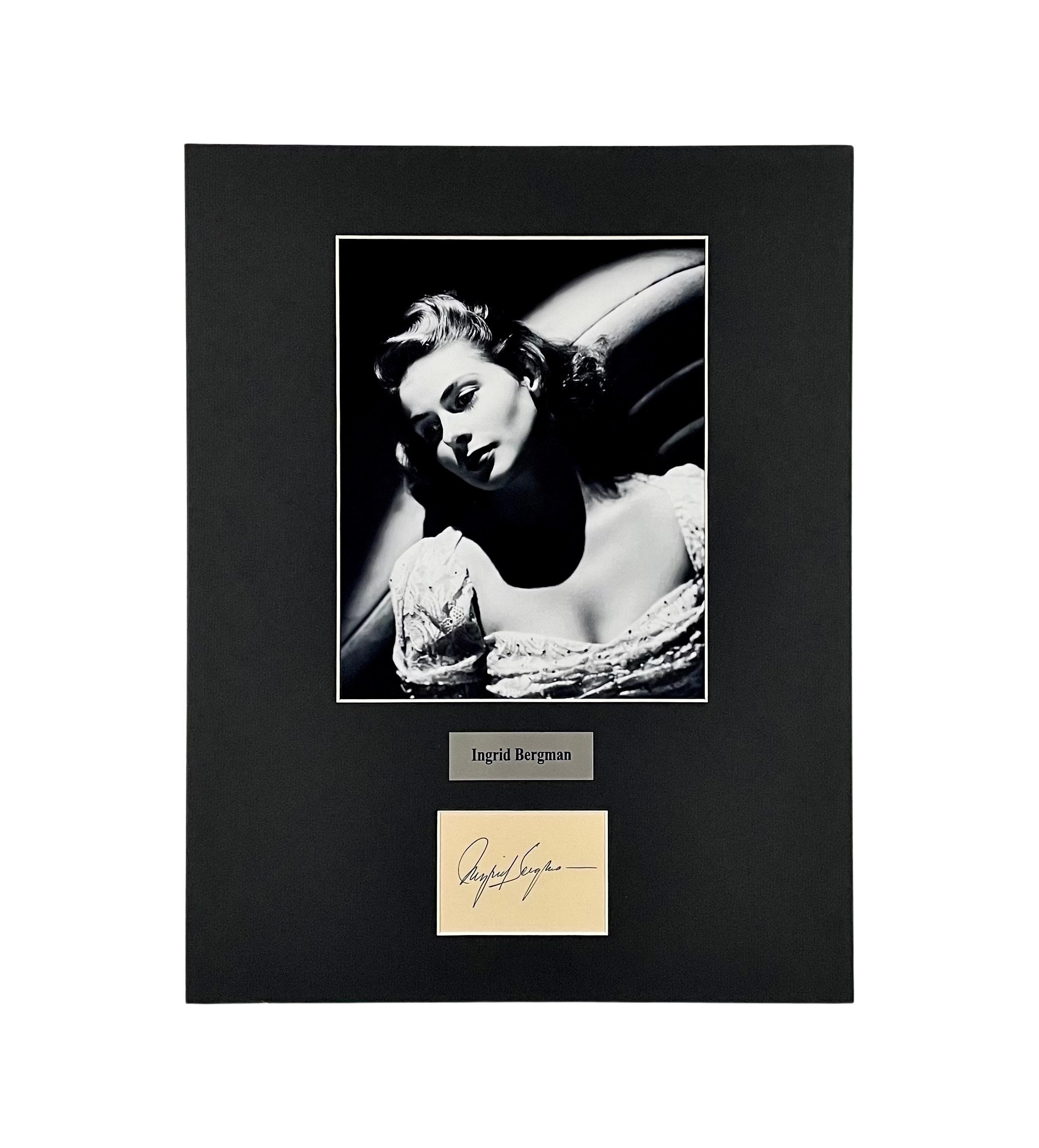LARGE Vintage Ingrid Bergman Autograph Autographed Signed Display Art ...