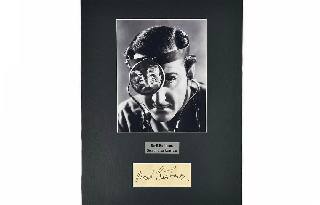 LARGE Vintage Basil Rathbone Autograph Autographed Signed Display Art ...