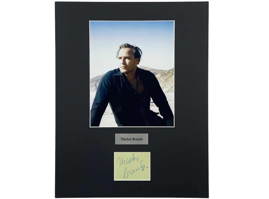 LARGE Vintage Marlon Brando Autograph Autographed Signed Display Art ...