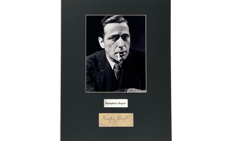 LARGE Vintage Humphrey Bogart Autograph Autographed Signed Display Art ...