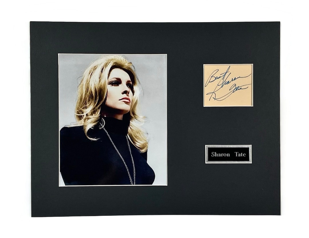 LARGE Vintage Sharon Tate Autograph Autographed Vintage Signed Display ...
