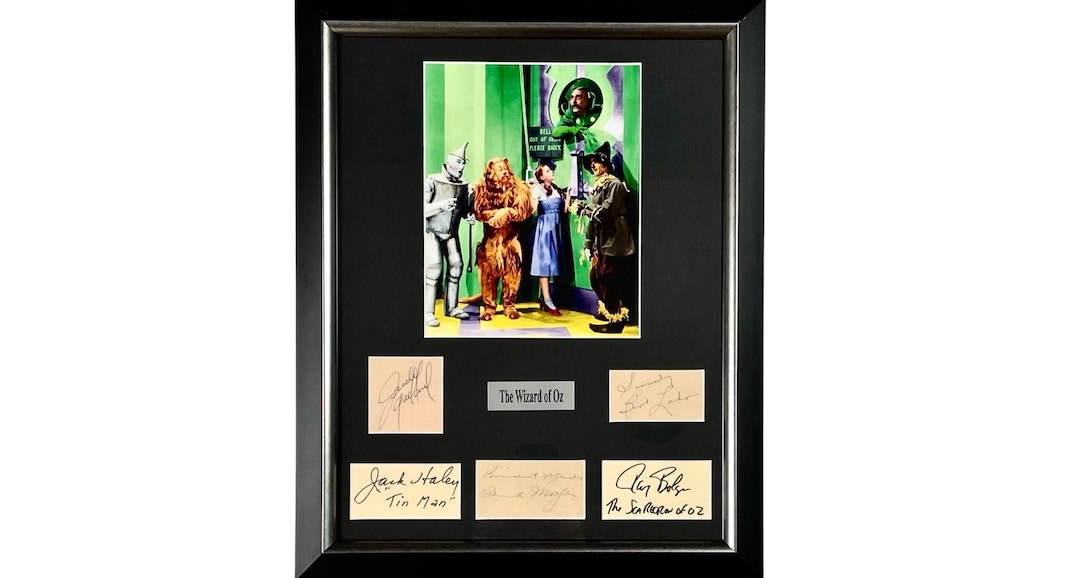 LARGE FRAMED Vintage the Wizard of Oz Autograph Autographed Signed Art ...
