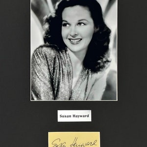 LARGE Vintage Susan Hayward Autograph Autographed Signed Display Art ...