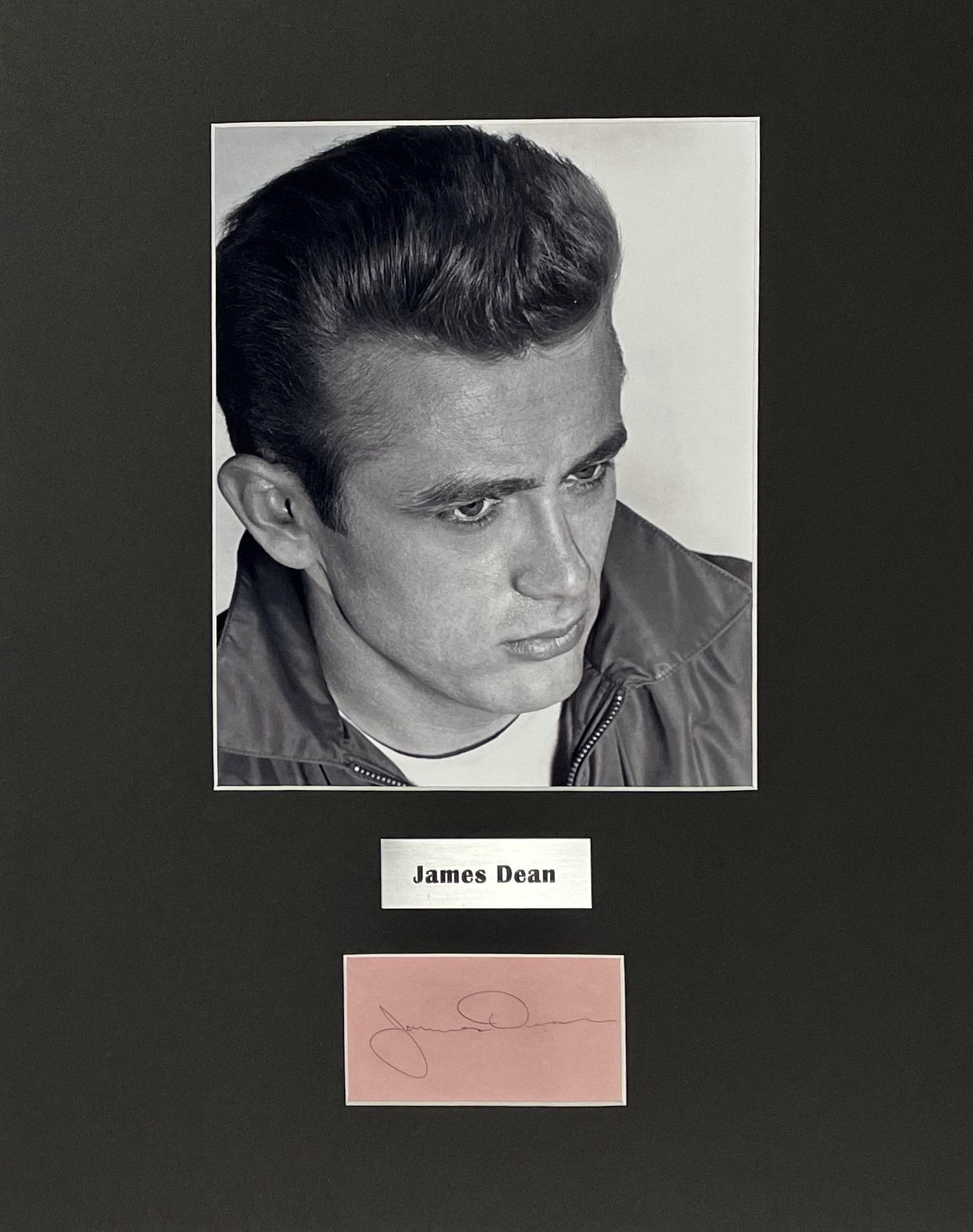 LARGE Vintage James Dean Autograph Autographed Signed Display Art Black ...