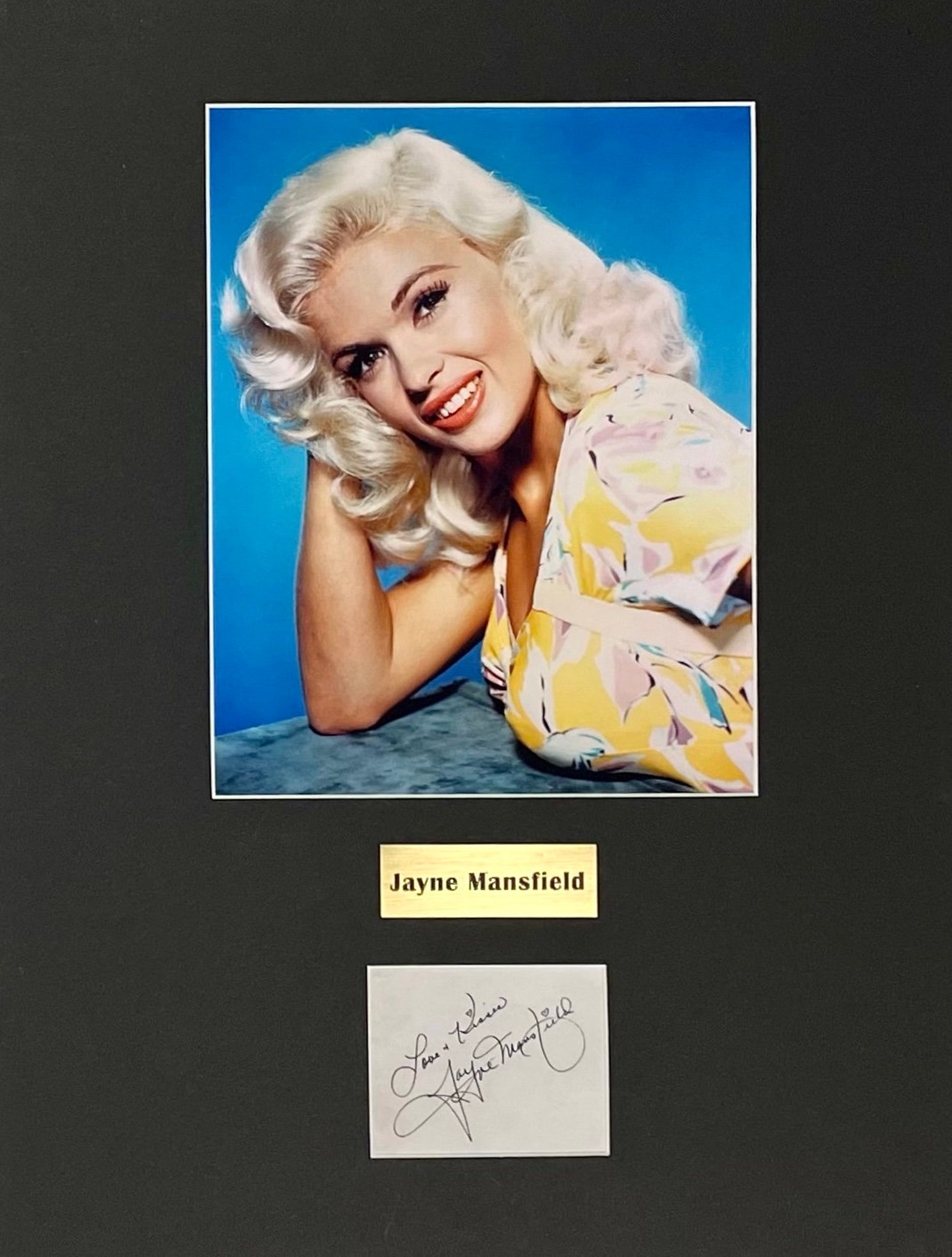 Large Vintage Jayne Mansfield Autograph Autographed Signed Etsy