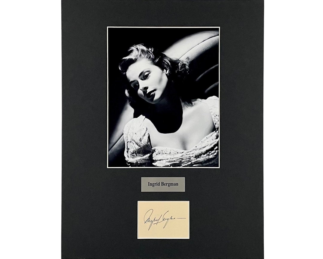 LARGE Vintage Ingrid Bergman Autograph Autographed Signed Display Art ...