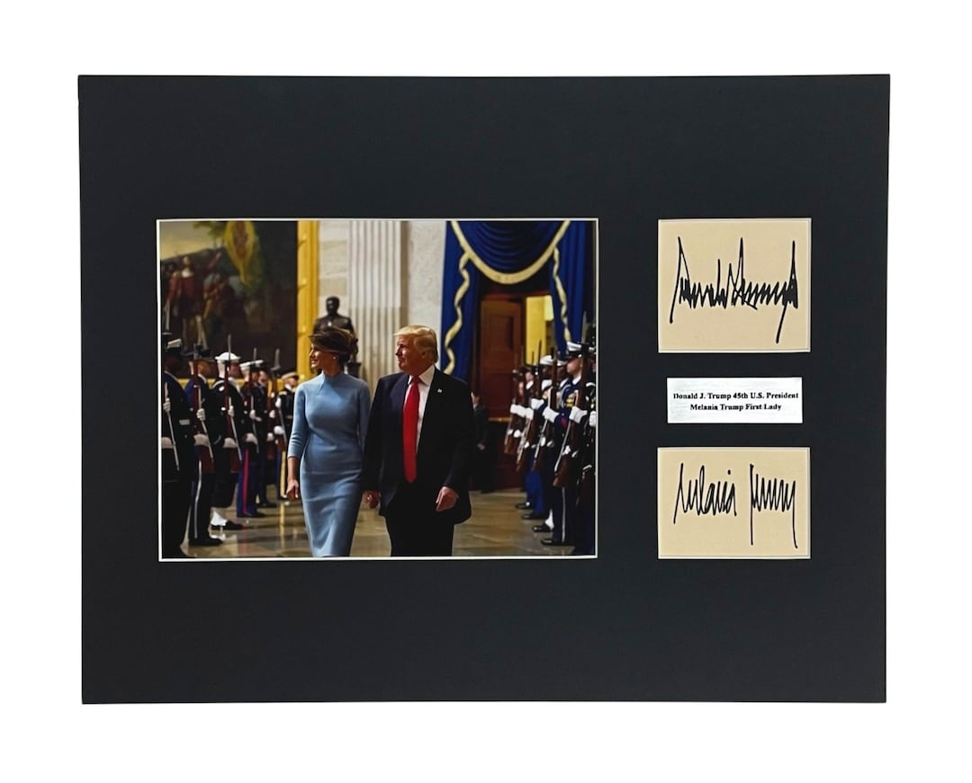 LARGE Donald J. Trump Melania Trump Autograph Autographed Signed Art ...