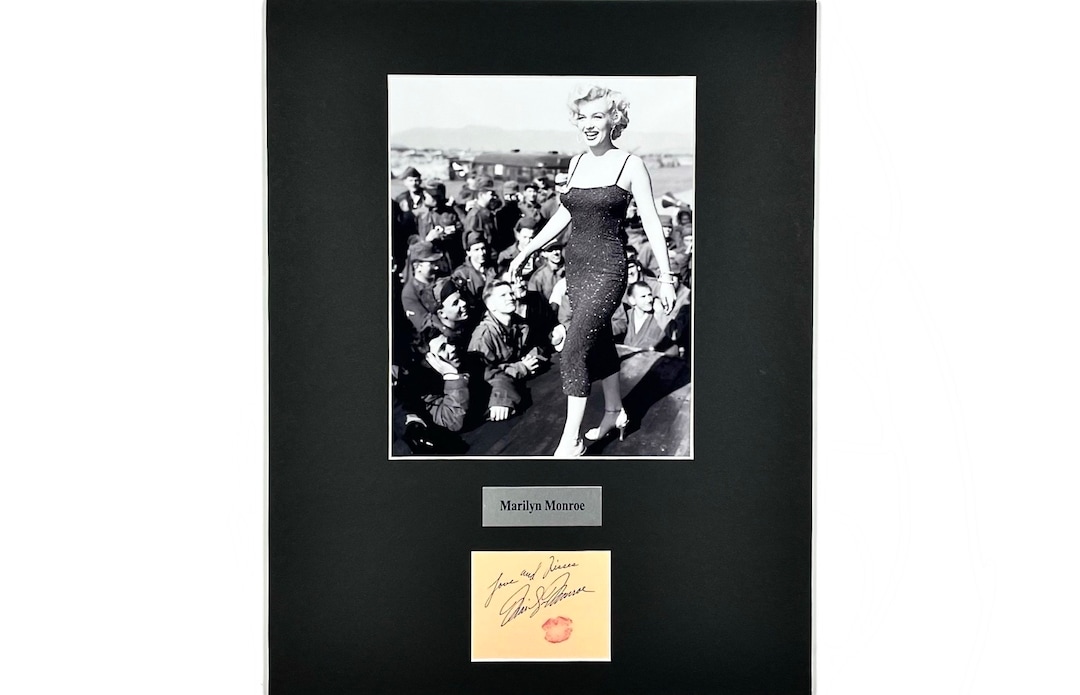 LARGE Vintage Marilyn Monroe Autograph Autographed Signed Display Art ...