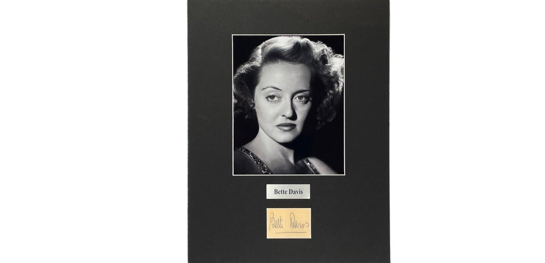 LARGE Vintage Bette Davis Autograph Autographed Signed Display Art ...