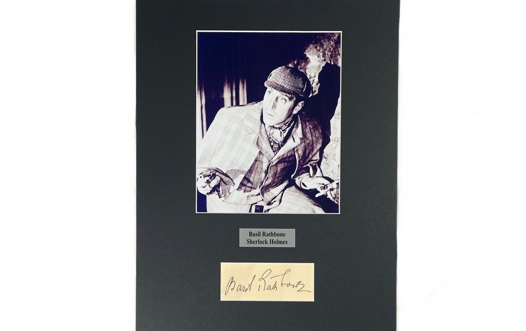 Vintage Basil Rathbone Autograph Autographed Signed Display Art Piece ...
