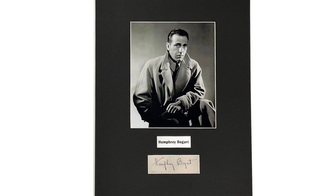 LARGE Vintage Humphrey Bogart Autograph Autographed Signed Display Art ...