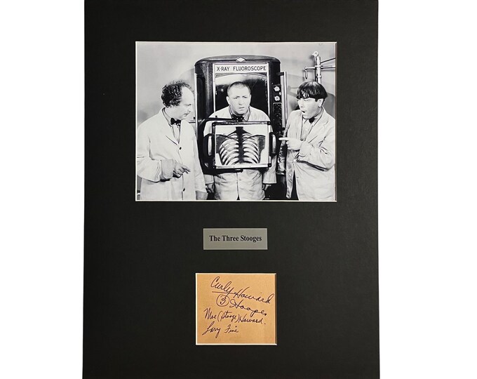 LARGE Vintage the Three Stooges Autograph Autographed Signed Display ...