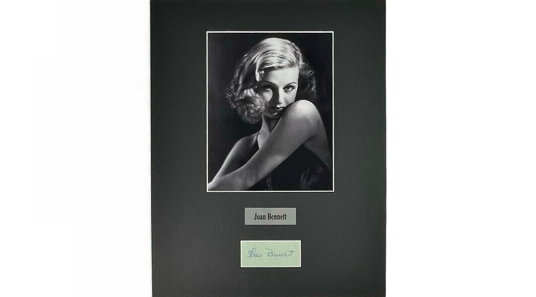 LARGE Vintage Joan Bennett Autograph Autographed Signed Display Art ...
