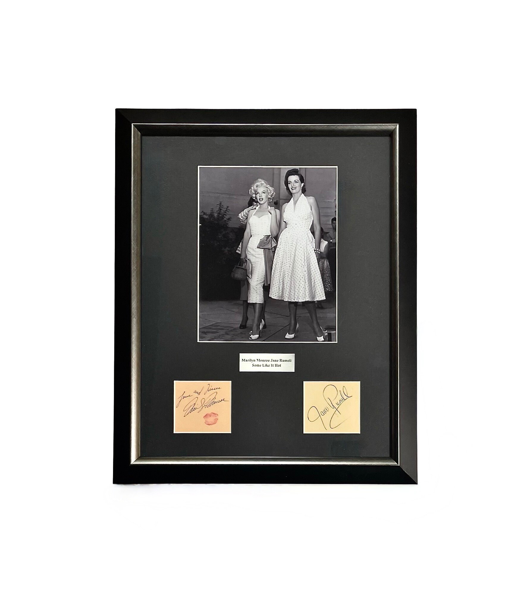 LARGE FRAMED Vintage Marilyn Monroe Jane Russell Autograph Autographed ...