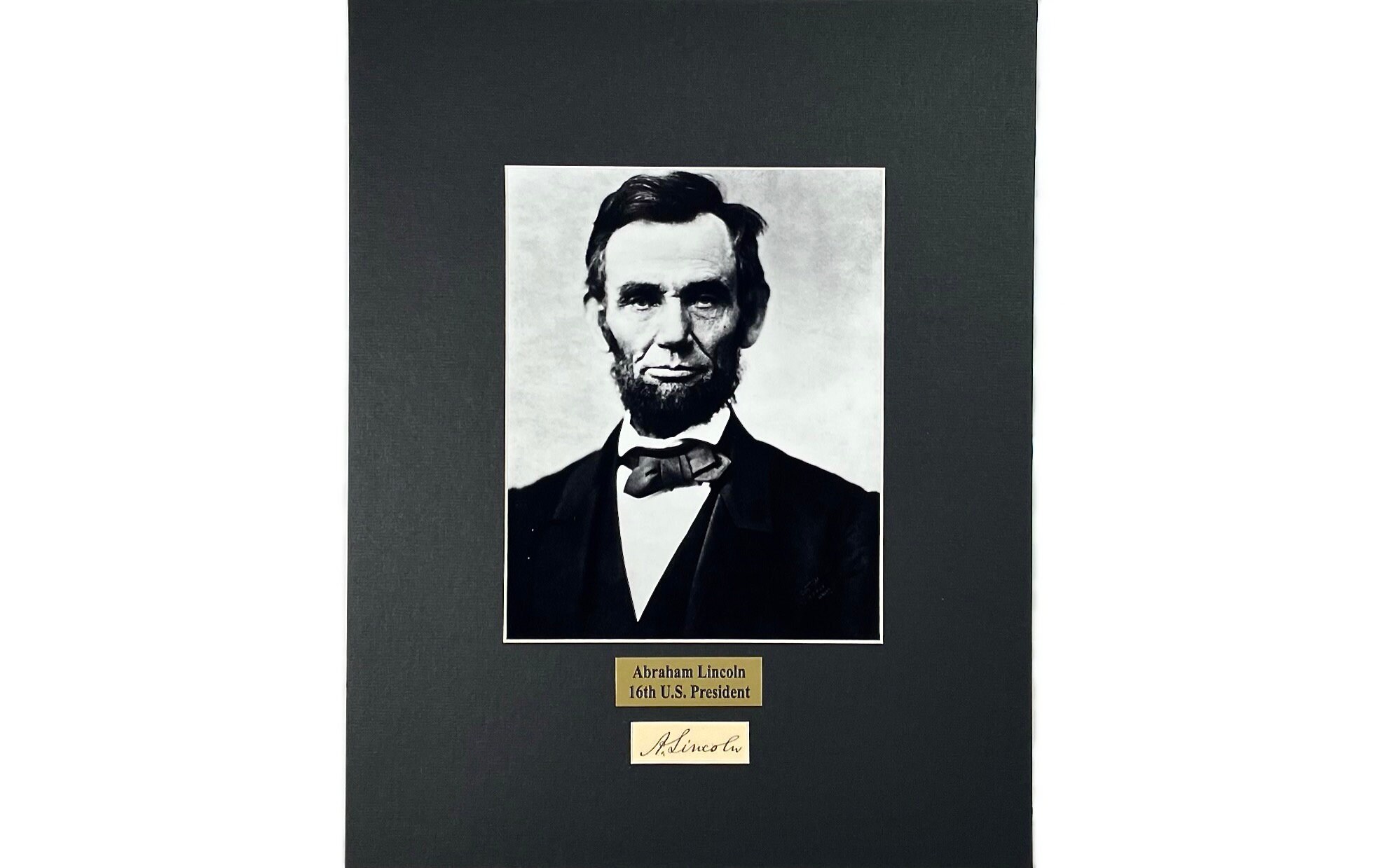 LARGE Vintage Abraham Lincoln Autograph Autographed Signed Display Art ...
