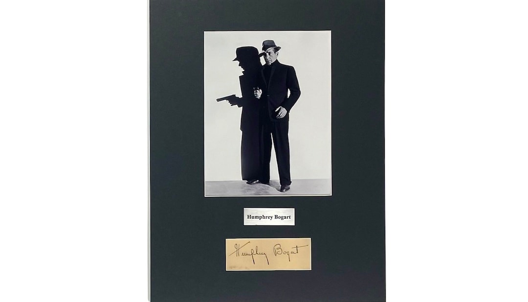 LARGE Vintage Humphrey Bogart Autograph Autographed Signed Display Art ...