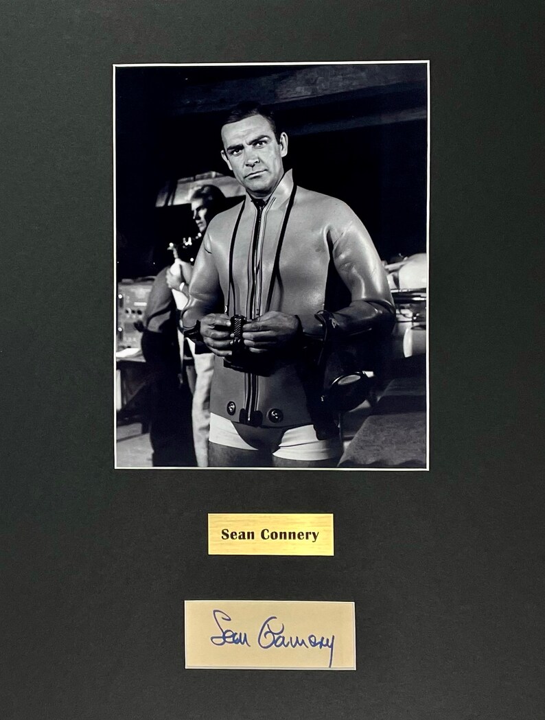 LARGE Vintage Sean Connery Autograph Autographed Signed Display Art ...