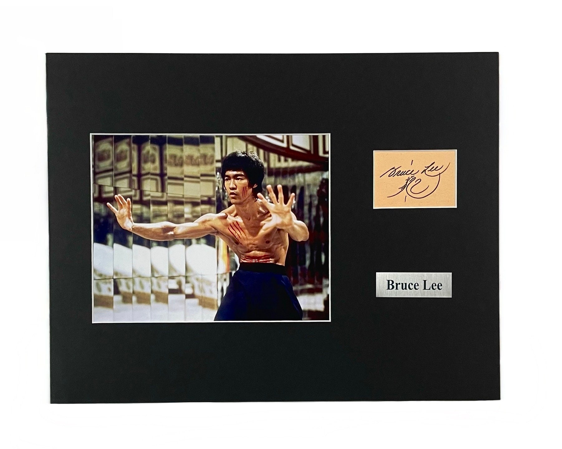 LARGE Vintage Bruce Lee Autograph Autographed Signed Display Art ...