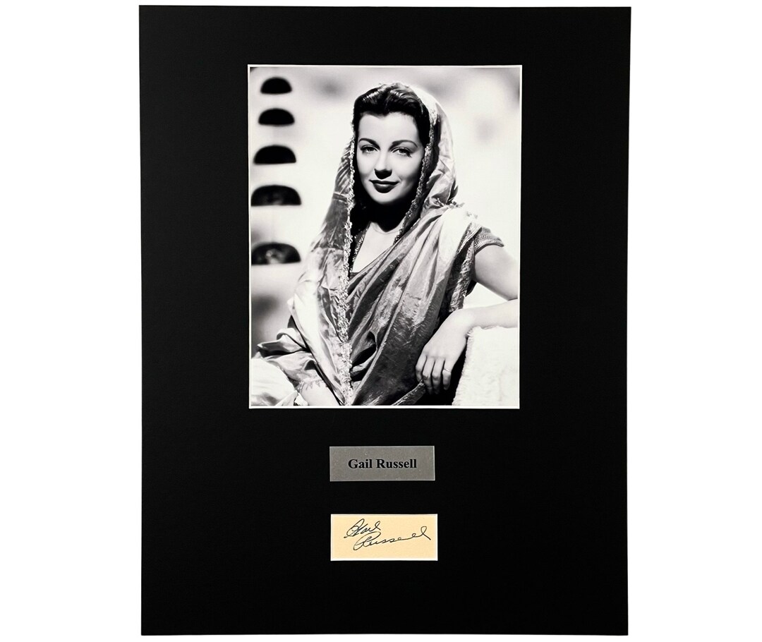LARGE Vintage Gail Russell Autograph Autographed Signed Display Art ...