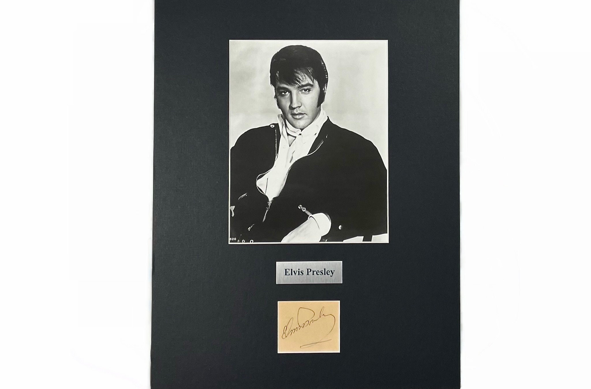 LARGE Vintage Elvis Presley Autograph Autographed Signed Display Art ...