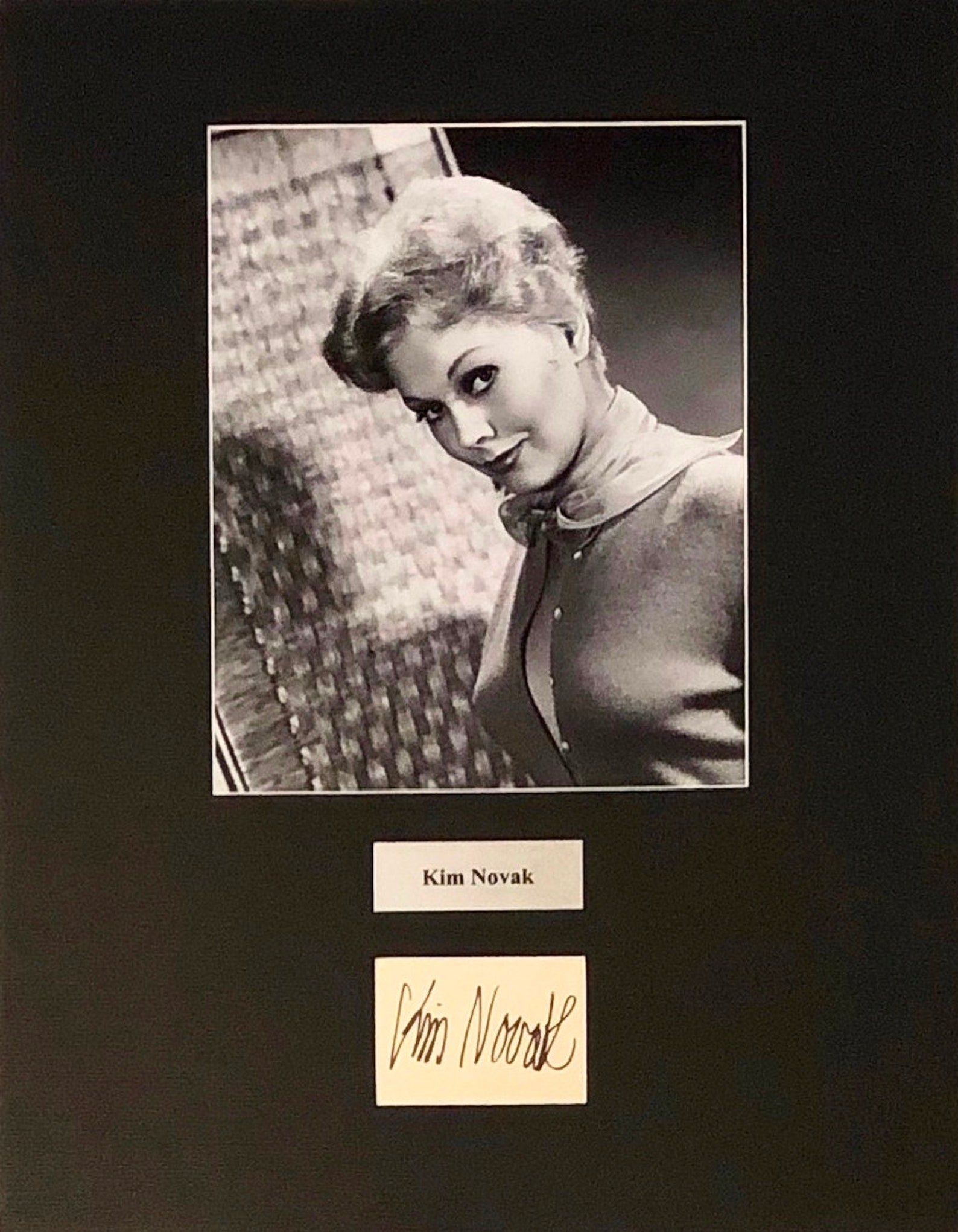 LARGE vintage Kim Novak Autograph Autographed Signed Art | Etsy