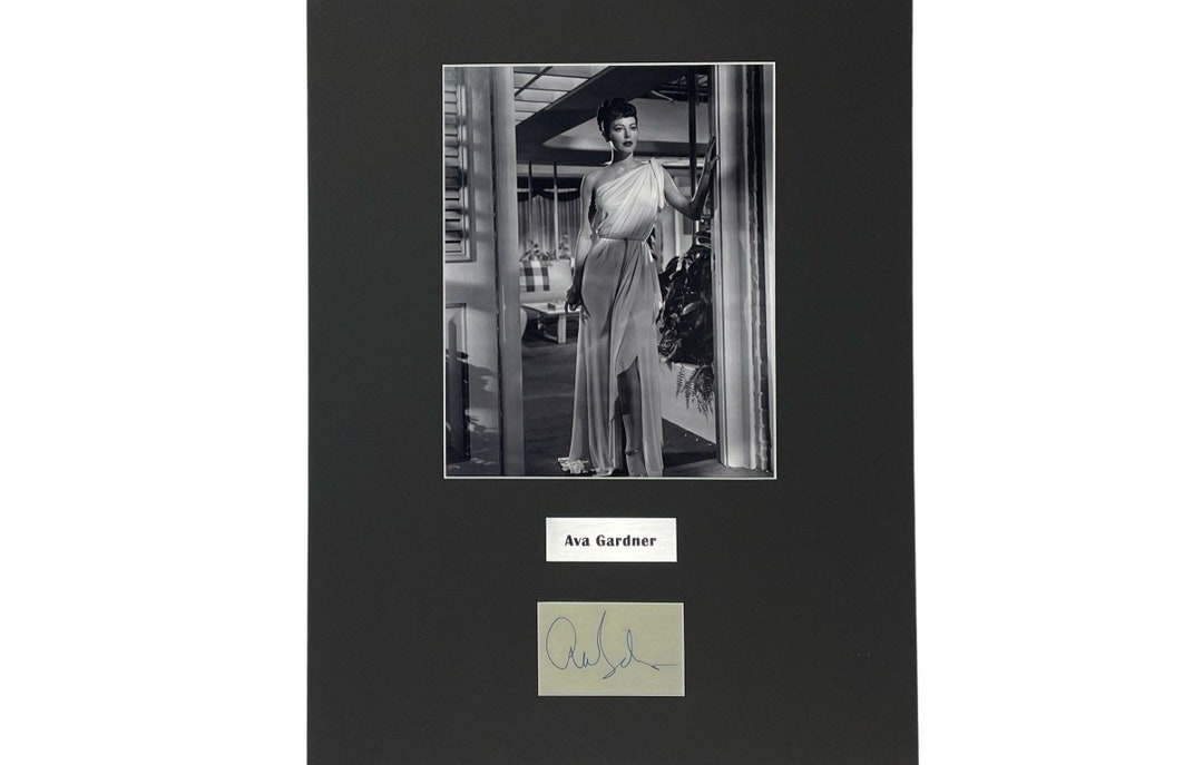 LARGE Vintage Ava Gardner Autograph Autographed Signed Display Art ...