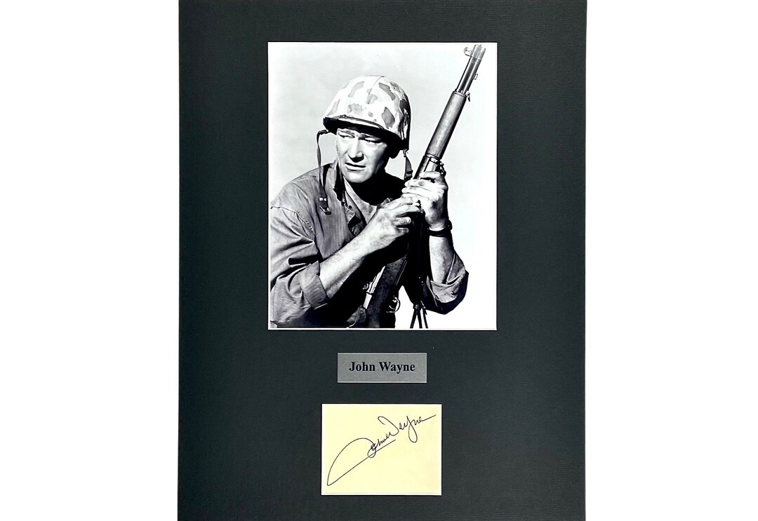 LARGE Vintage John Wayne Autograph Autographed Signed Display Art ...