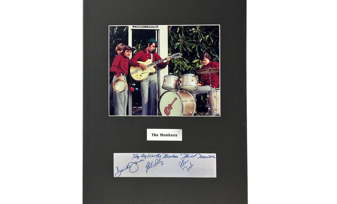 LARGE Vintage the Monkees Autograph Autographed Signed Art Piece Color ...