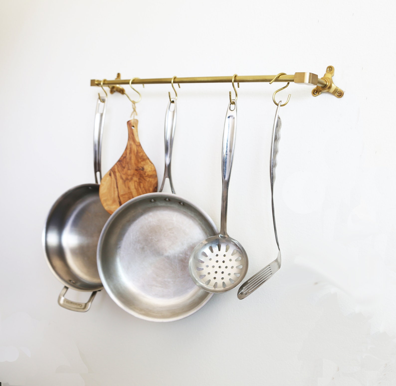 Pot Rack Wall Mount Pot Rack Brass Pot and Rail Heavy Duty - Etsy