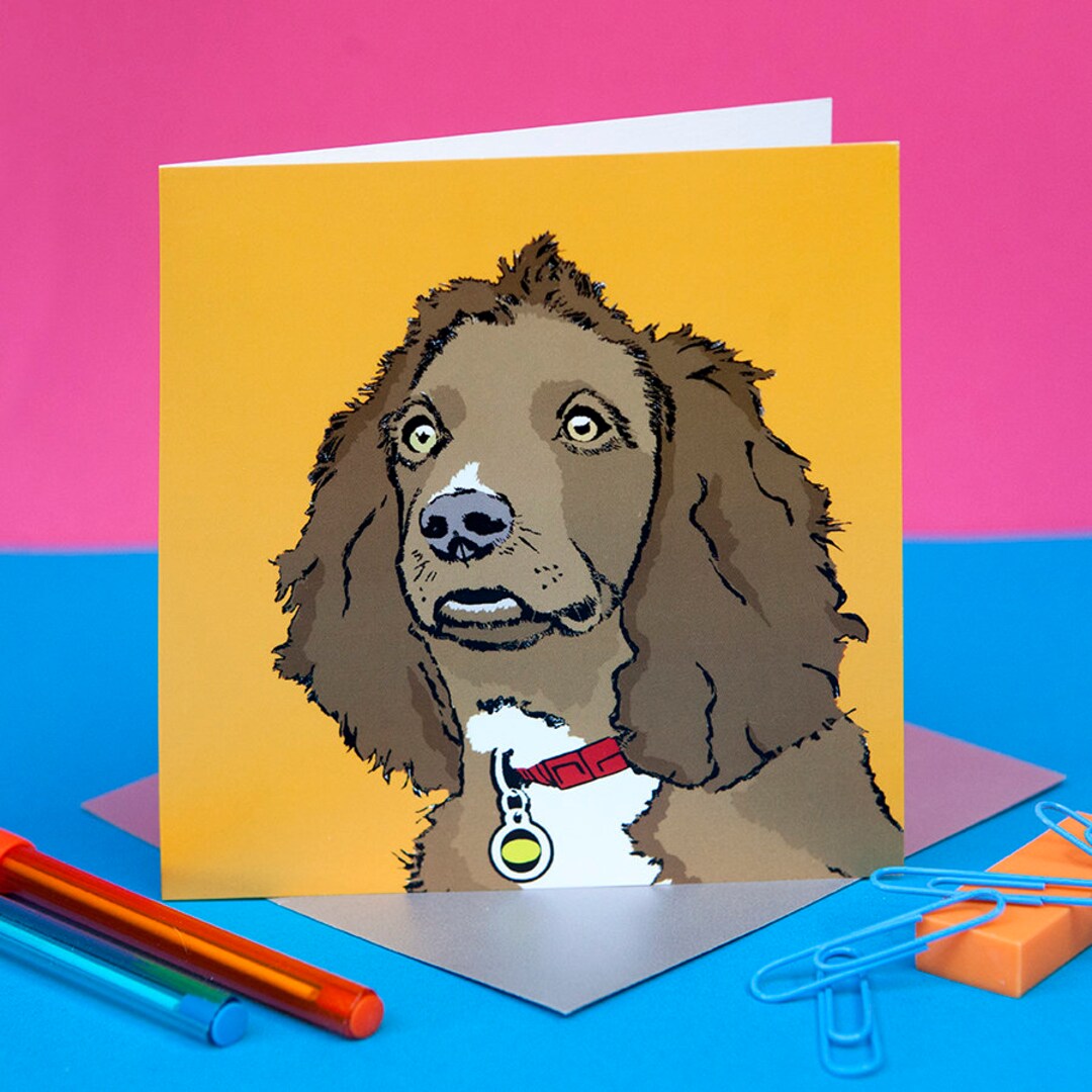 Working Cocker Spaniel Greetings Card, Dog Card, Cocker Spaniel Card ...
