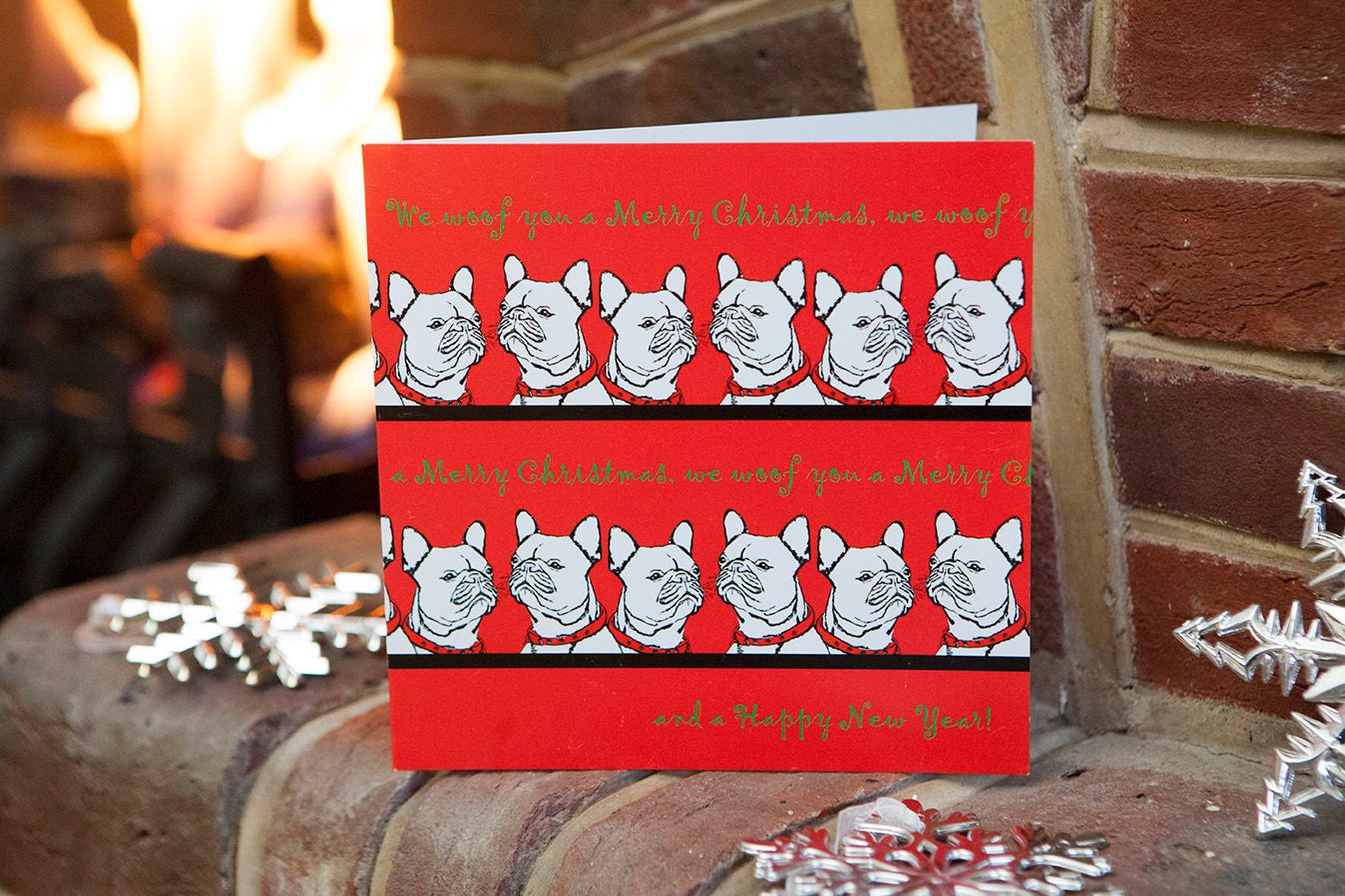 Set of Four French Bull Dog Christmas Cards,french Bull Dog Christmas ...
