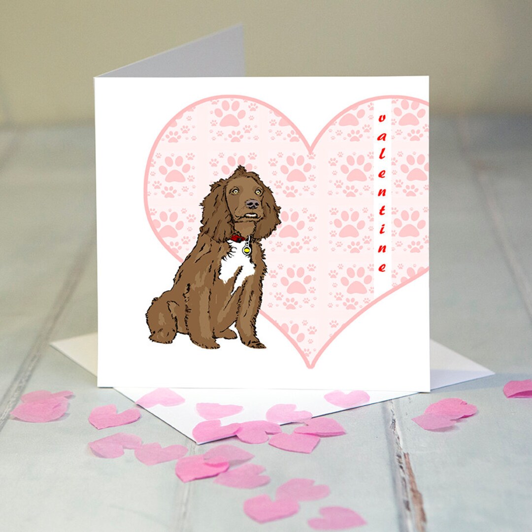 Dog Valentines Card Cocker Spaniel valentines Card Cocker - Etsy France