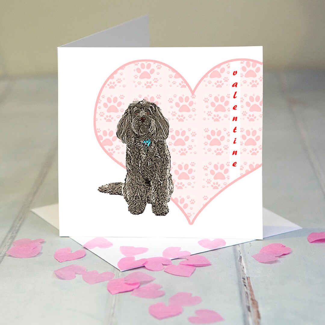 Labradoodle Valentines Card - Labradoodle Greetings Card - Dog ...