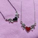 Pastel Goth Red and Black Heart With Devil Wings Necklace Punk Decora ...