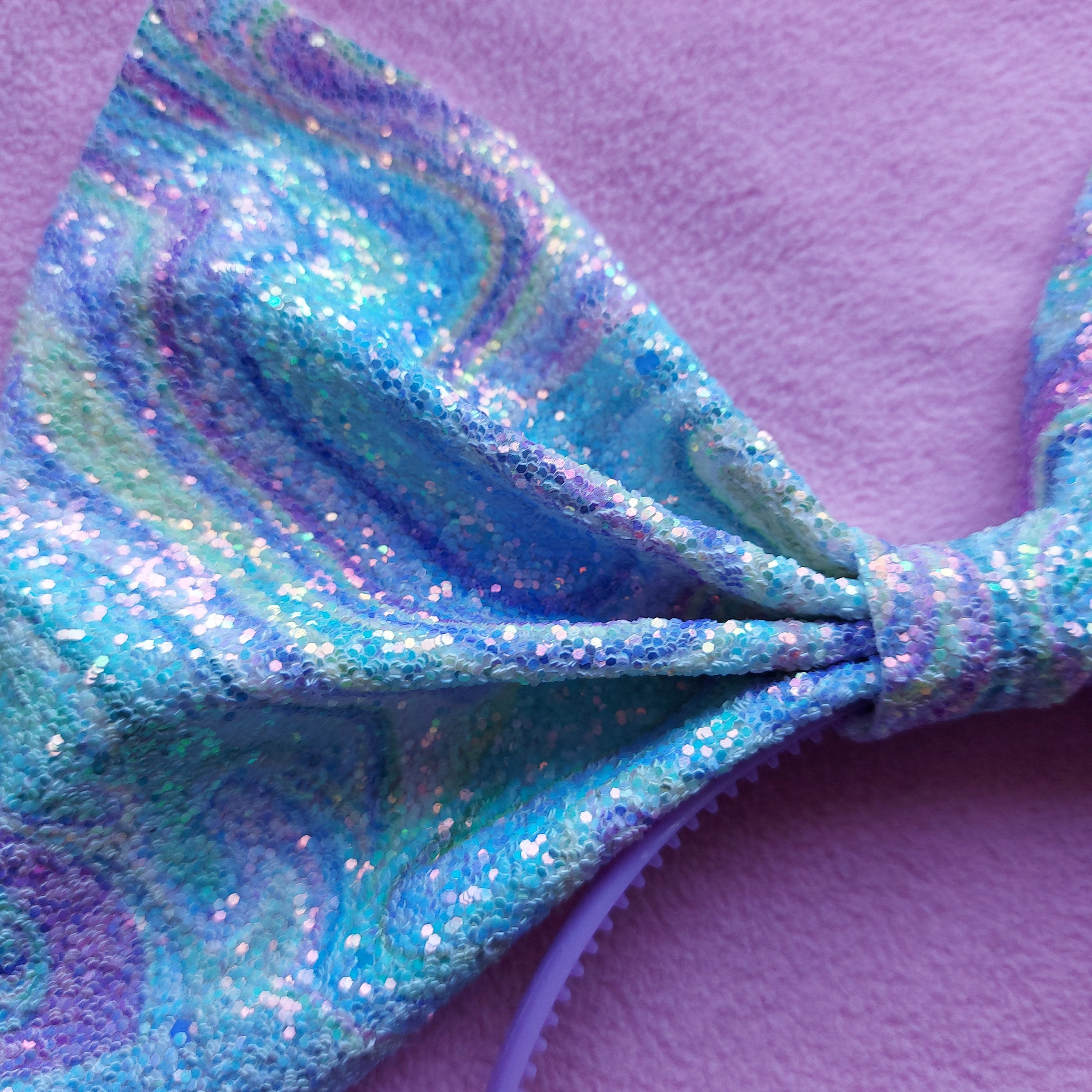 Kawaii Glitter Headbow Hair Bow Cute Pastels Tie Dye Pink | Etsy