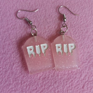 Kawaii Pastel Goth Rip Coffin Earrings Halloween Cute Gothic - Etsy