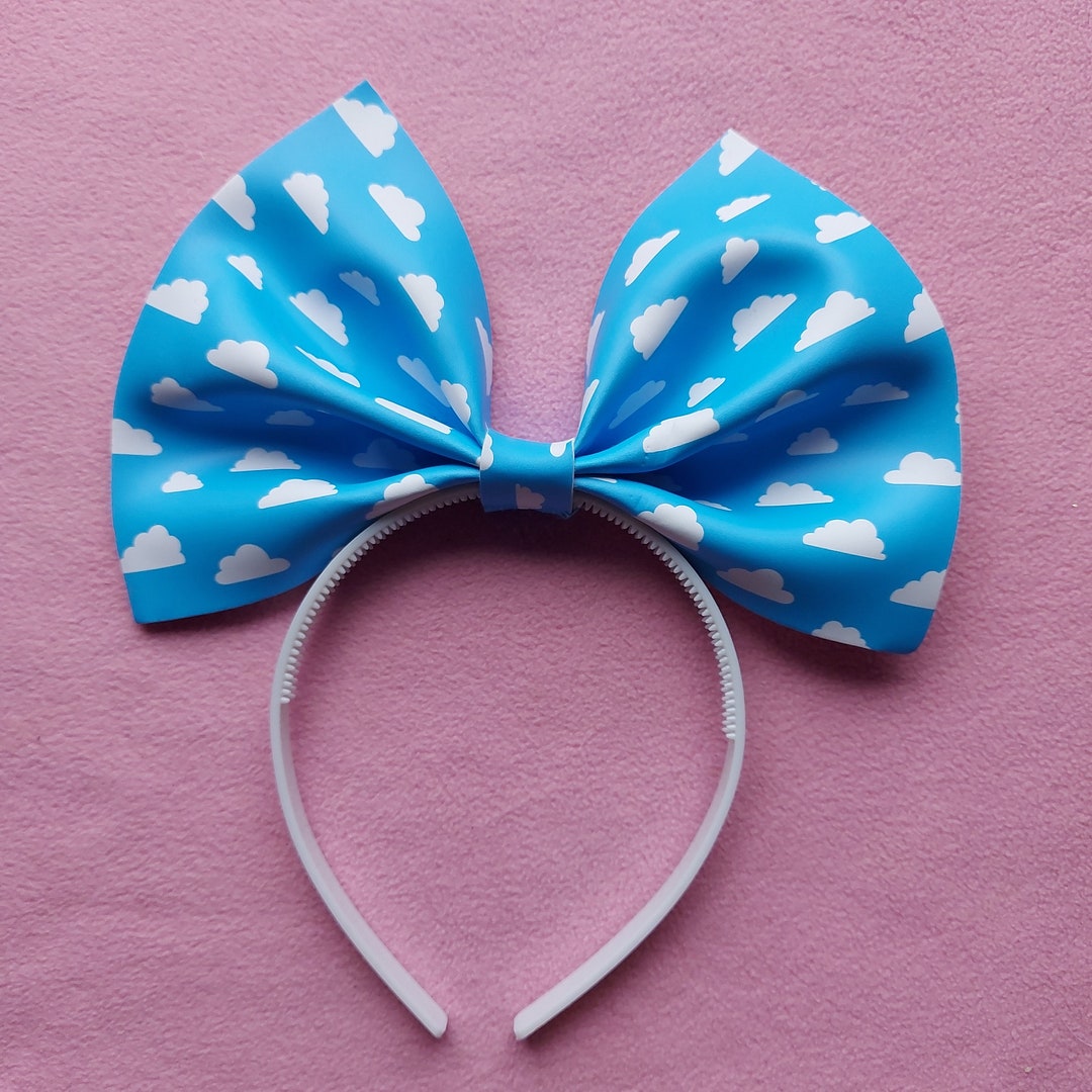 Kawaii Headbow Hair Bow Cute Pastels Sky Blue White Clouds Y2k - Etsy