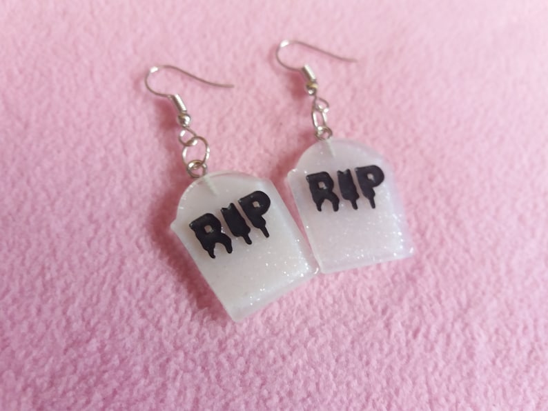 Kawaii pastel goth rip coffin earrings halloween cute gothic | Etsy
