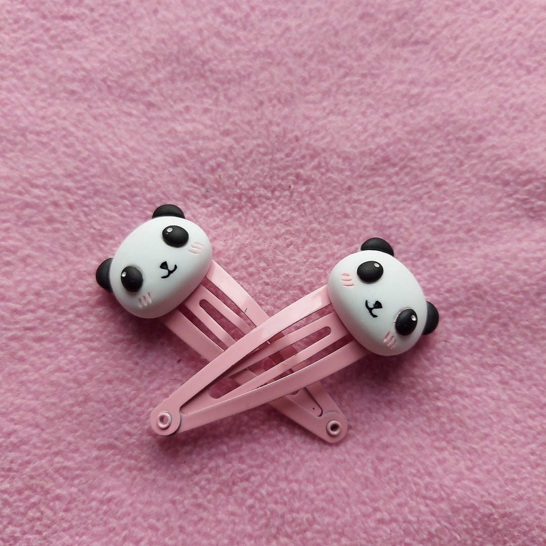 Kawaii Cute Pastel Goth Panda Head Hairclips Egl Fairy Kei Pastel Goth ...