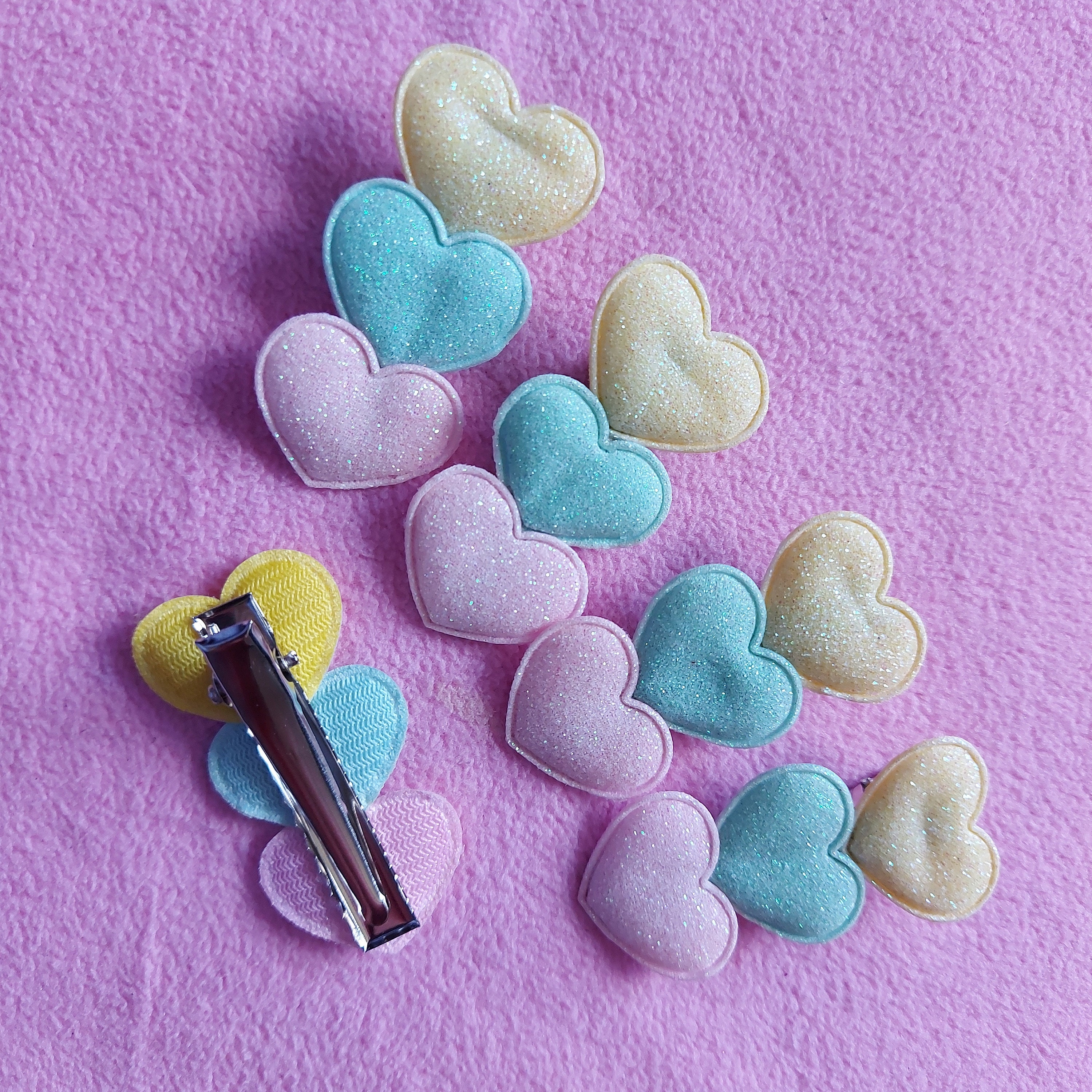 Kawaii Cute Small Pastel Rainbow Candy Gummy Heart Hairclips - Etsy