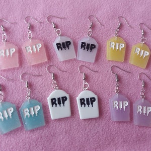 Kawaii Pastel Goth Rip Coffin Earrings Halloween Cute Gothic - Etsy