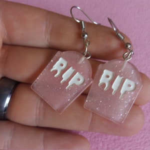 Kawaii Pastel Goth Rip Coffin Earrings Halloween Cute Gothic - Etsy