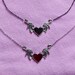 Pastel Goth Red and Black Heart With Devil Wings Necklace Punk Decora ...